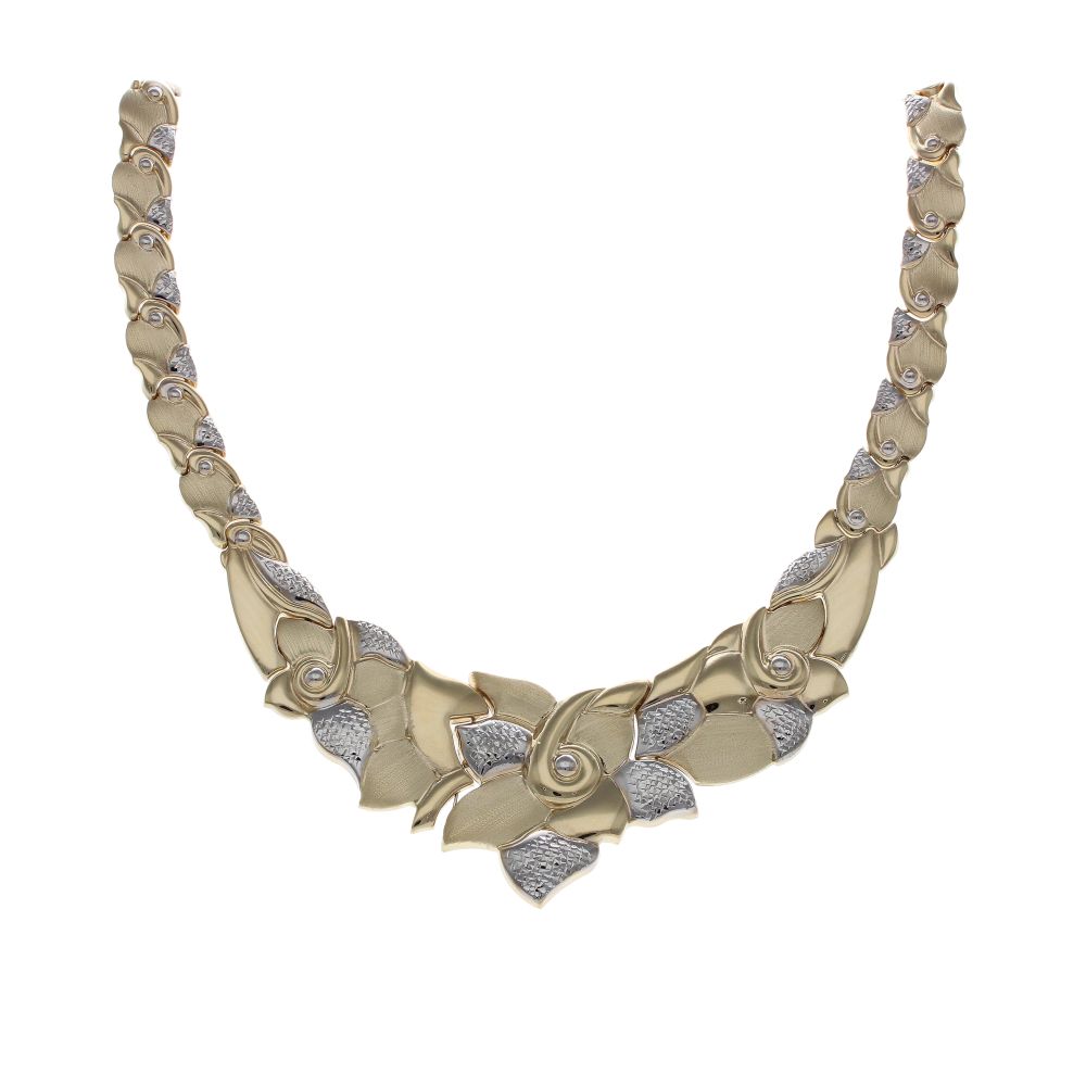 14ct Yellow And White Gold Floral Collarette RAMS7830000945 | Ramsdens ...