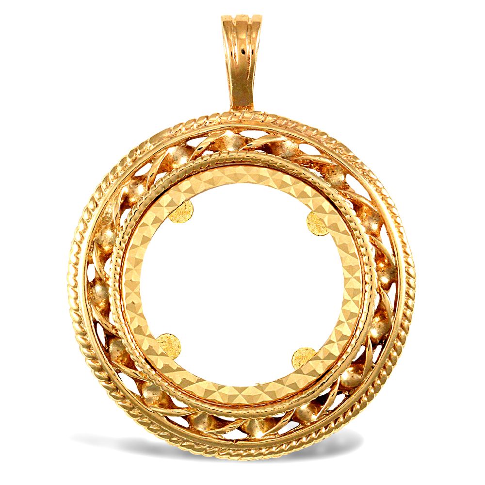 9ct Yellow Gold Half Sovereign Pendant Mount - Rope and Twist ...