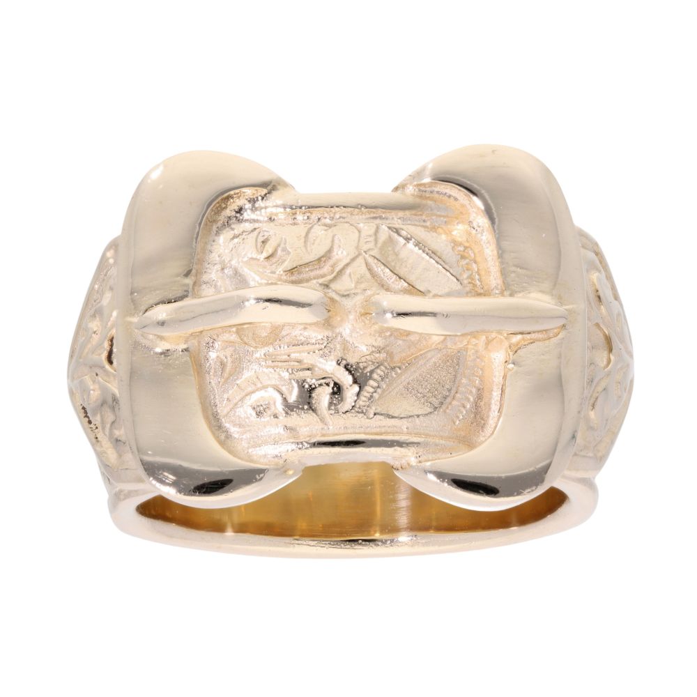 9ct Yellow Gold Heavyweight Double Buckle Ring RAMS4430000011 ...