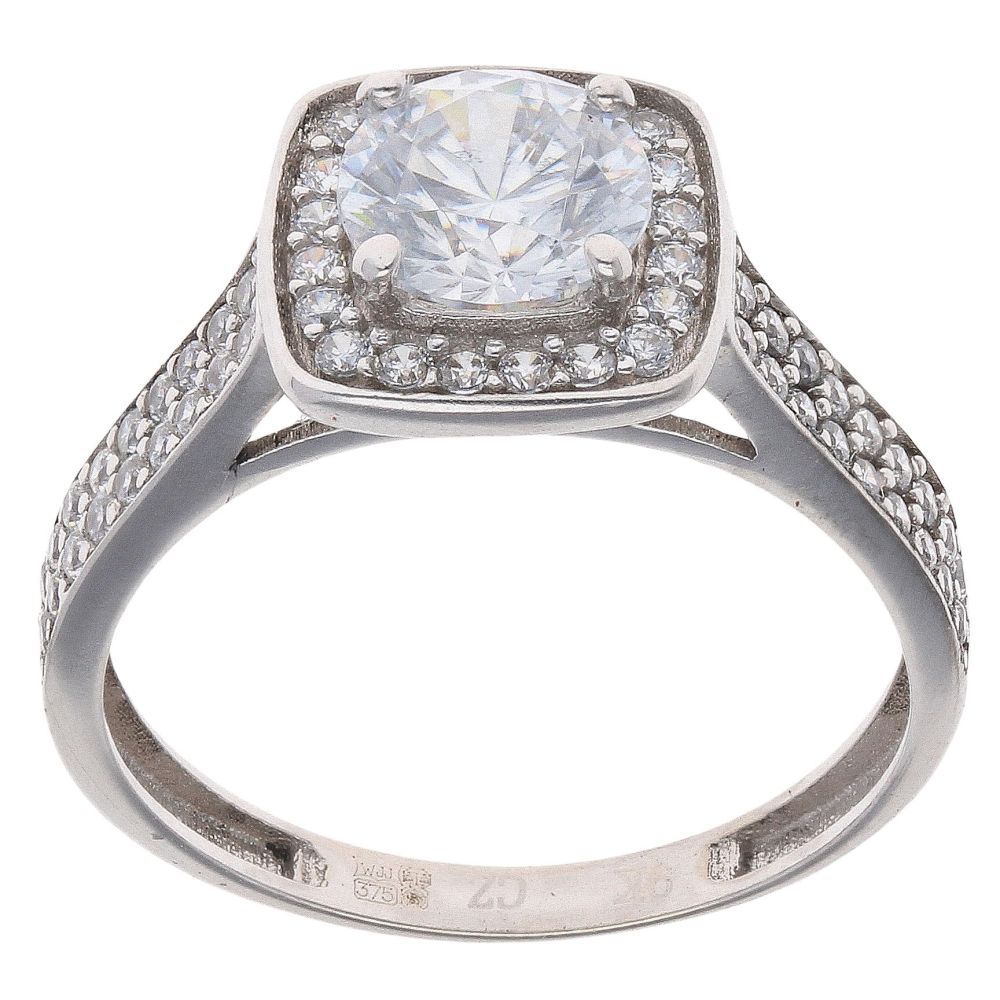 9ct White Gold Cubic Zirconia Cluster Ring RAMS766332672004 | Ramsdens ...