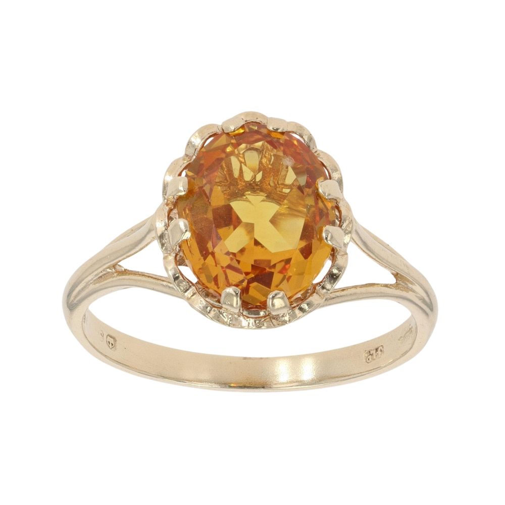 9ct Yellow Gold Single Stone Citrine Ring RAMS640329800002 | Ramsdens ...