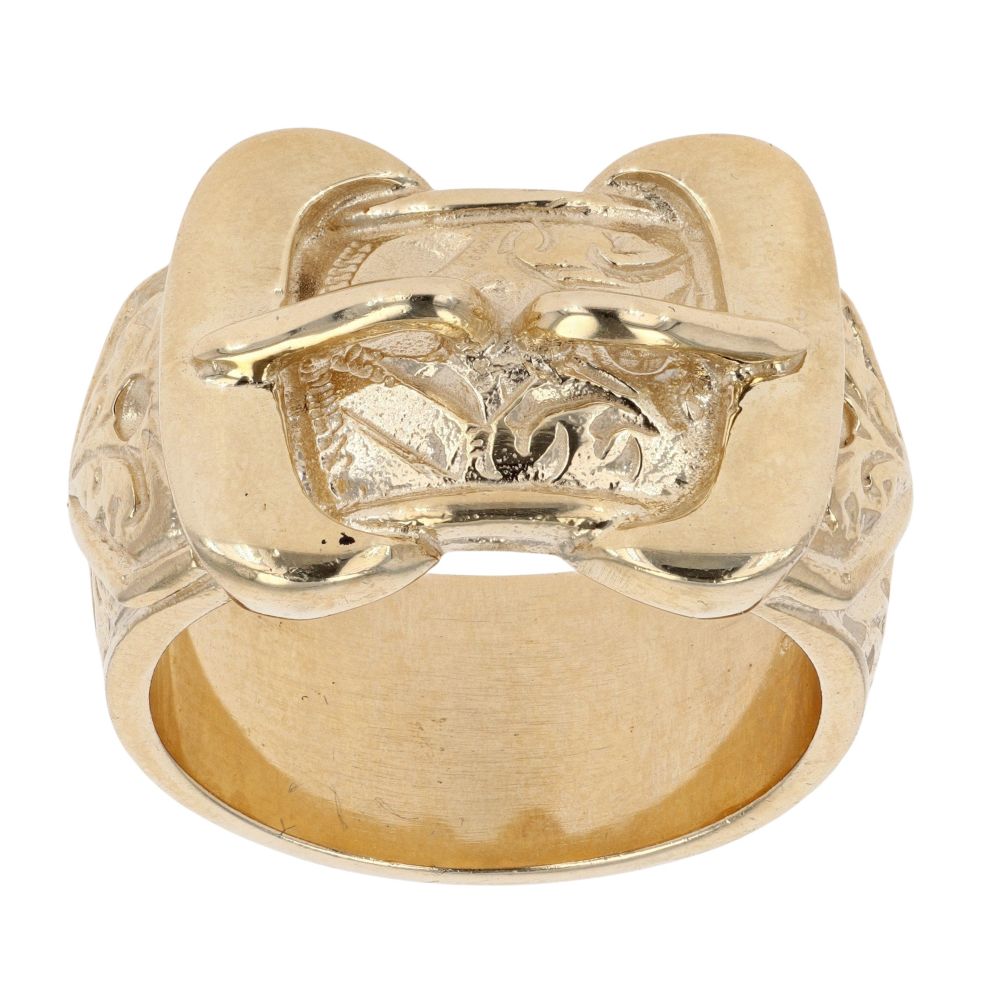 9ct Yellow Gold Heavyweight Double Buckle Ring RAMS4430000029 ...