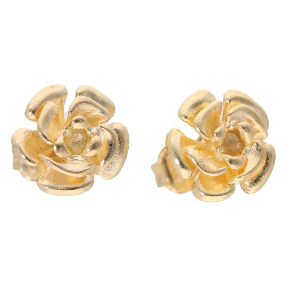 9ct Yellow Gold Flower Stud Earrings RAMS5630000019 | Ramsdens Jewellery