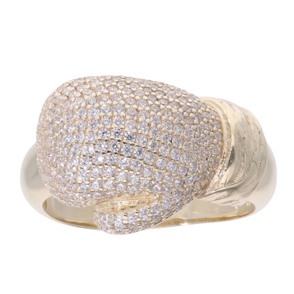9ct Yellow Gold Cubic Zirconia Boxing Glove Ring RAMS3380000084-W ...