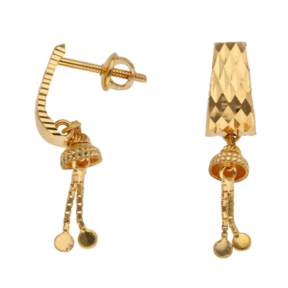 22ct Yellow Gold Diamond Cut Drop Earrings RAMS2450000010 | Ramsdens ...