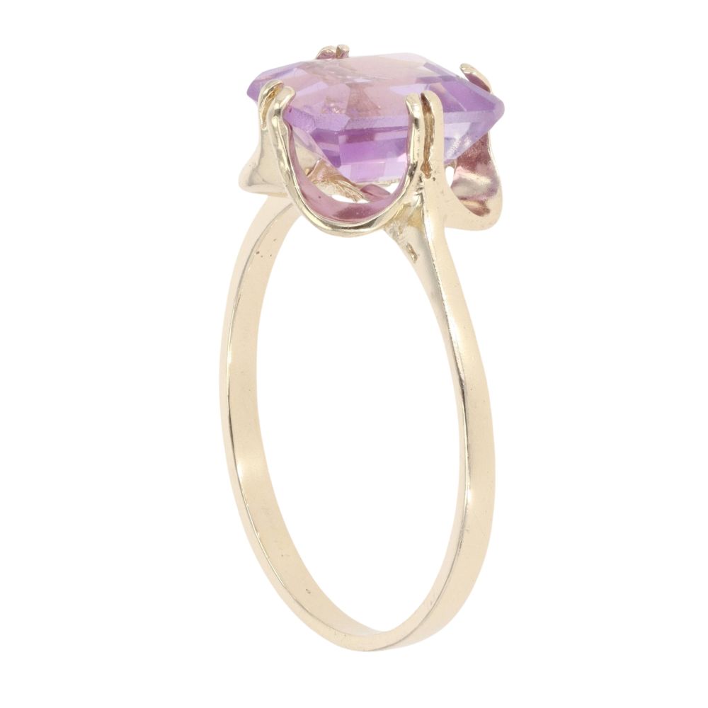 9ct Yellow Gold Single Stone Amethyst Ring RAMS676325348031 | Ramsdens ...