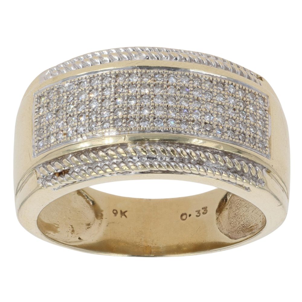 9ct Yellow Gold 0.33ct Five Row Diamond Ring RAMS963334134007 ...