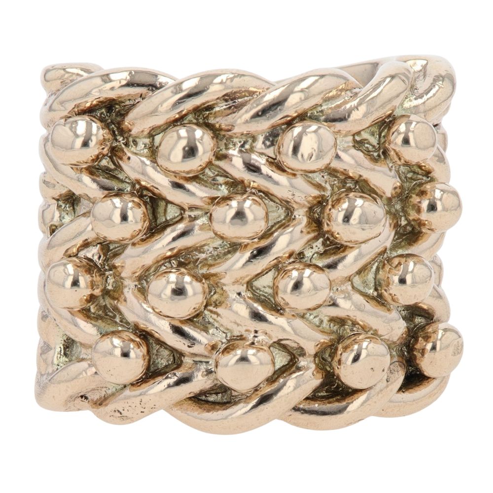 9ct Yellow Gold Four Row Keeper Ring RAMS970350248006 | Ramsdens Jewellery
