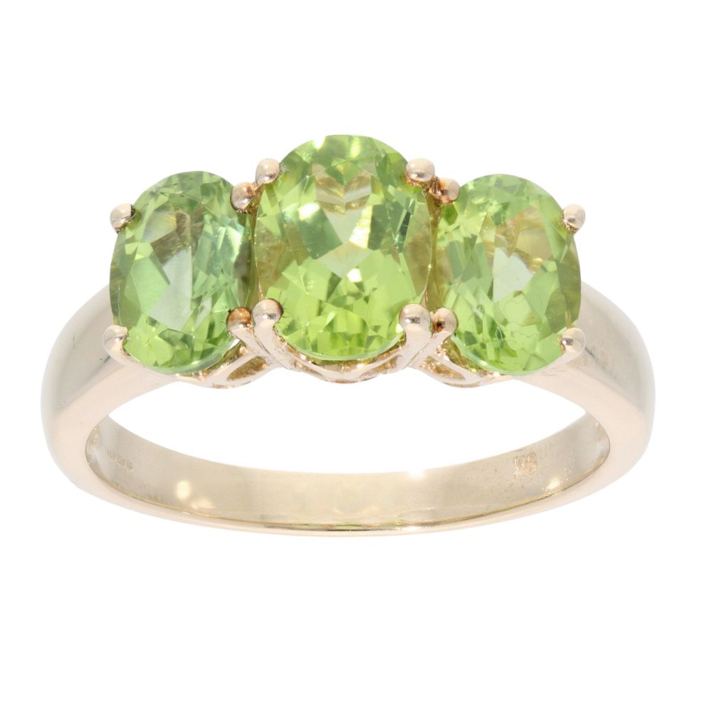 9ct Yellow Gold Peridot Three Stone Ring RAMS999294895007 | Ramsdens ...