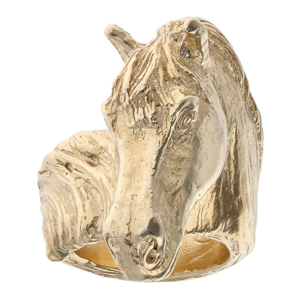 9ct Yellow Gold Horse Head Ring RAMS206506263701 | Ramsdens Jewellery
