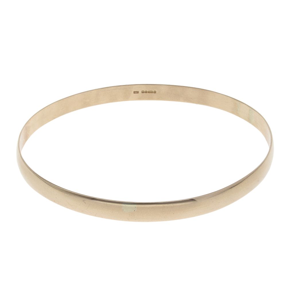 9ct Yellow Gold Plain Solid Bangle RAMS195364416005 | Ramsdens Jewellery