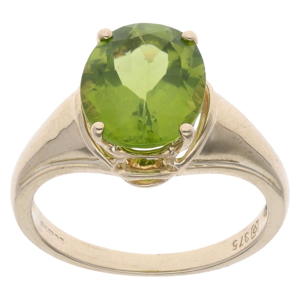 9ct Yellow Gold Peridot Single Stone Ring RAMS749337738008 | Ramsdens ...