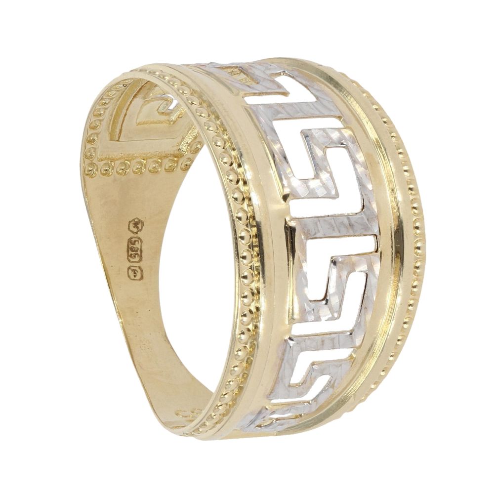 14ct Yellow And White Gold Greek Key Fancy Ring RAMS7830000347 ...