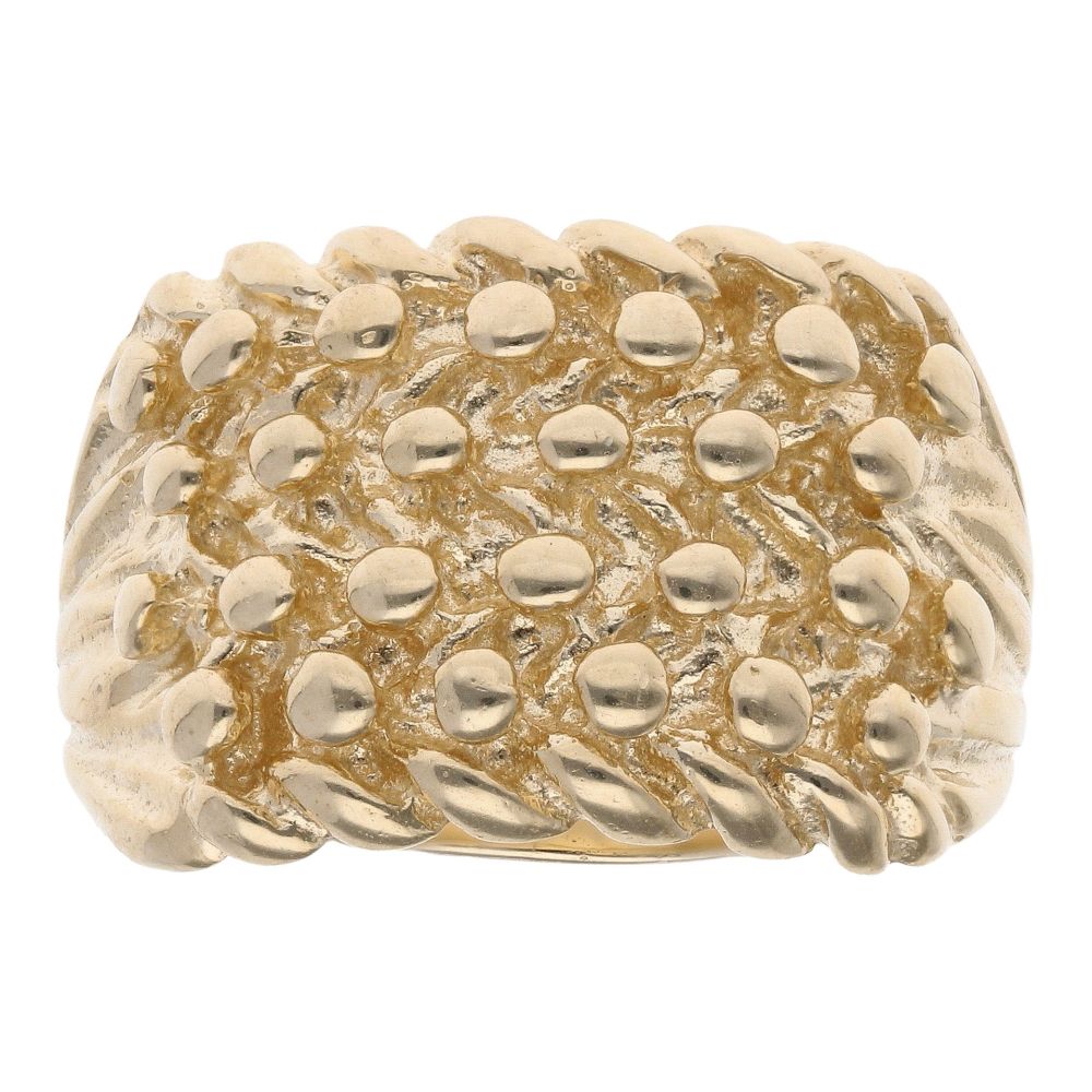 9ct Yellow Gold Four Row Keeper Ring RAMS209405246201 | Ramsdens Jewellery