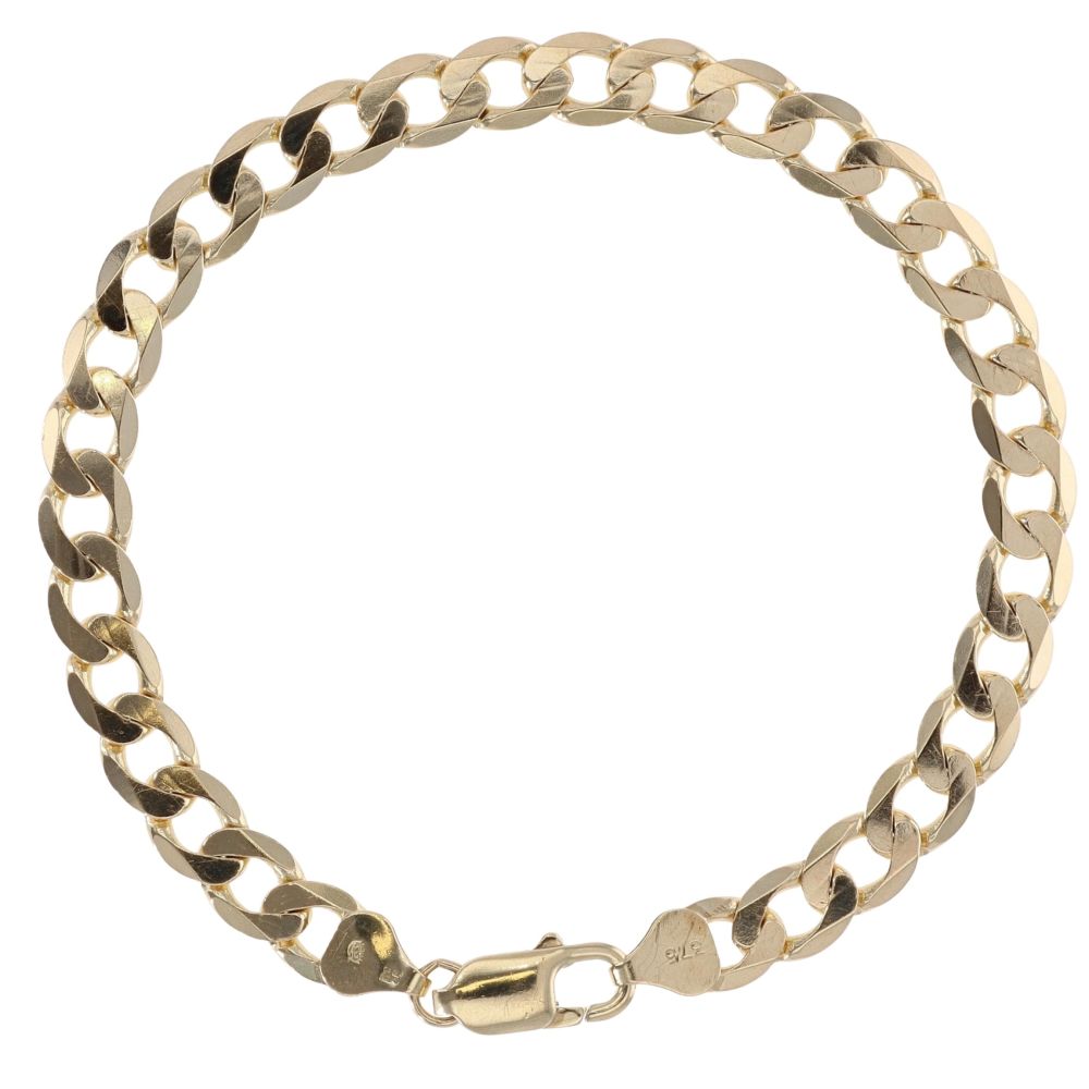 9ct Yellow Gold Curb Bracelet 9" RAMS999378423009 | Ramsdens Jewellery