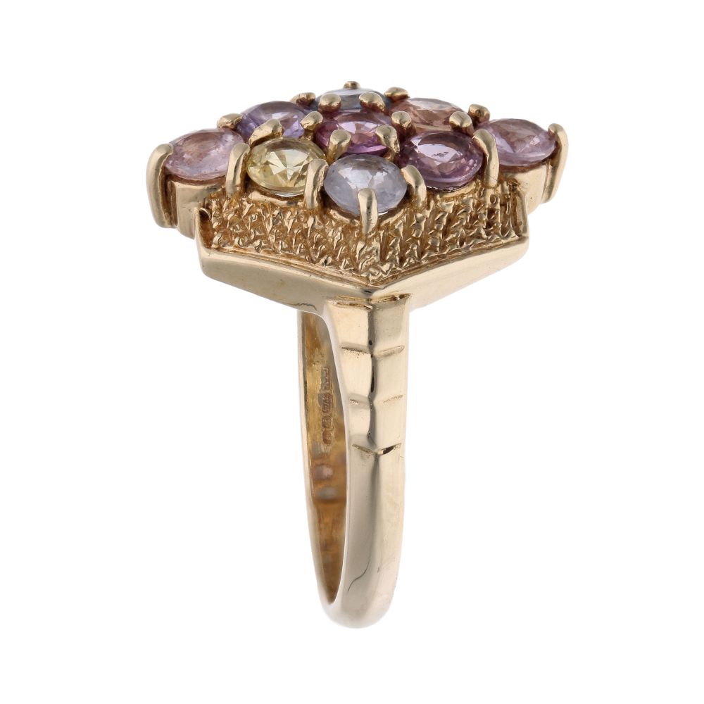 9ct Yellow Gold Multi Gemstone Dress Ring RAMS125255934003 | Ramsdens ...