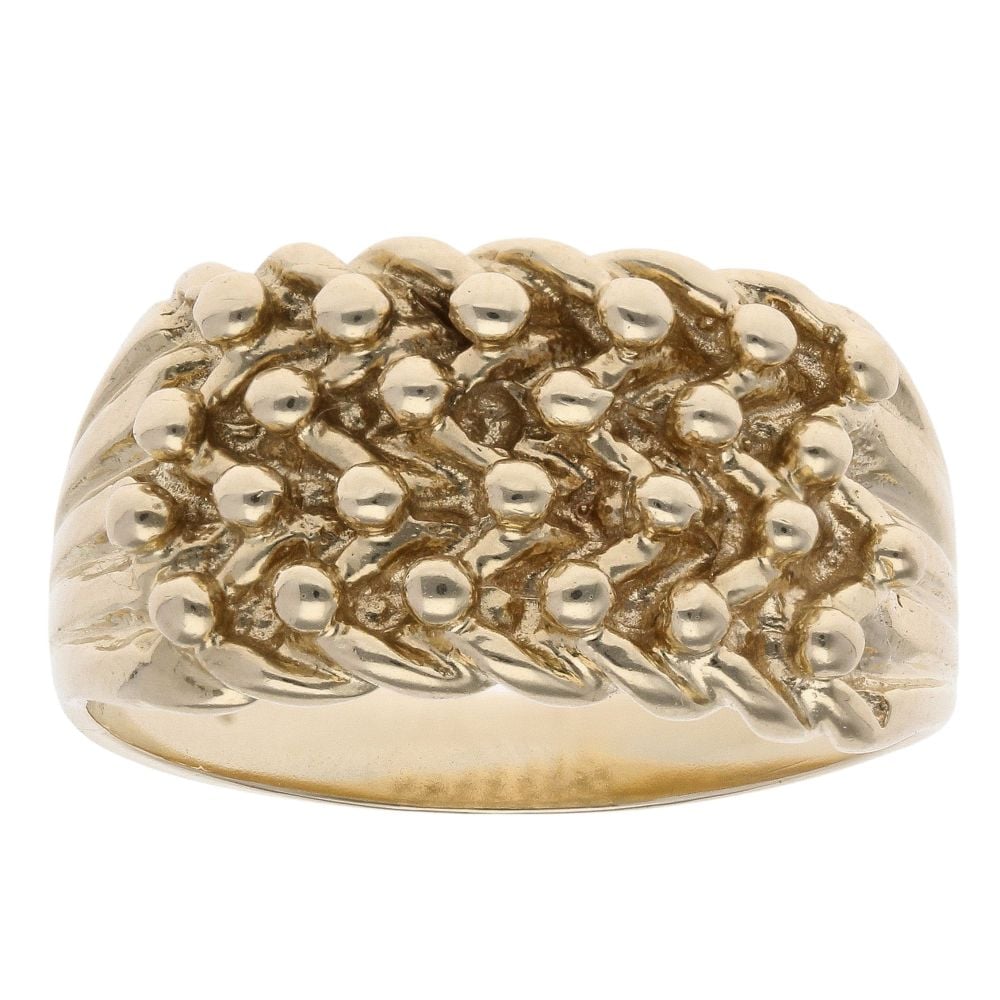 9ct Yellow Gold Four Row Keeper Ring RAMS755350802006 | Ramsdens Jewellery