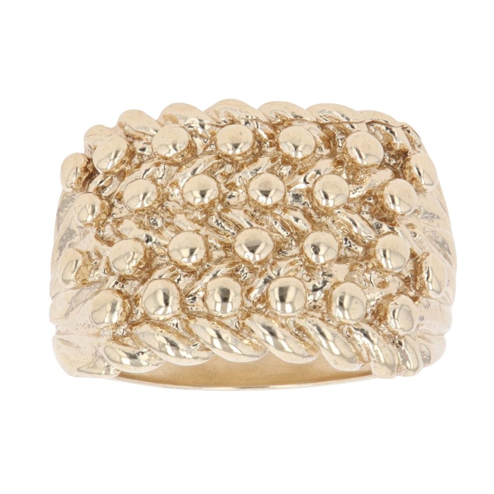 9ct Yellow Gold Four Row Keeper Ring RAMS699354582002 | Ramsdens Jewellery