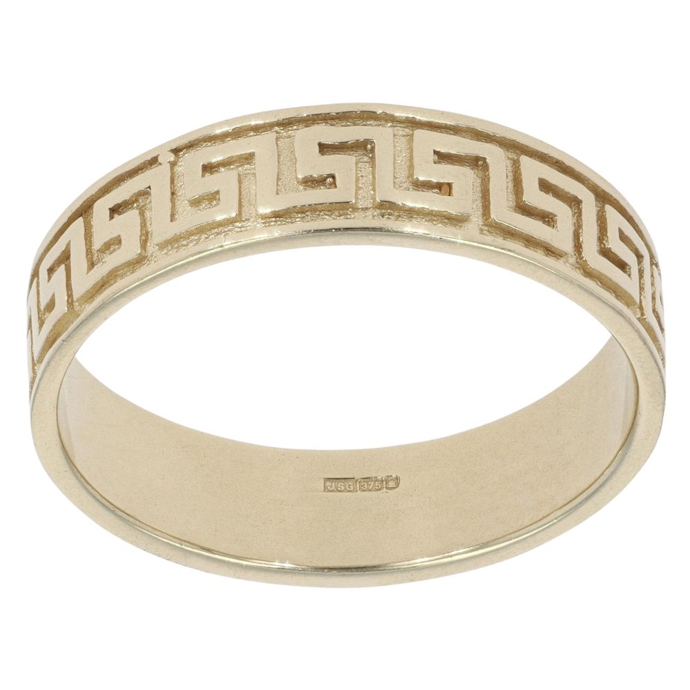9ct Yellow Gold Greek Key Wedding Band 5.2mm RAMS761351919008 ...