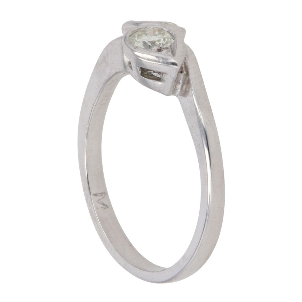 Platinum 0.40ct Brilliant Cut Diamond Two Stone Ring RAMS677362688035 ...