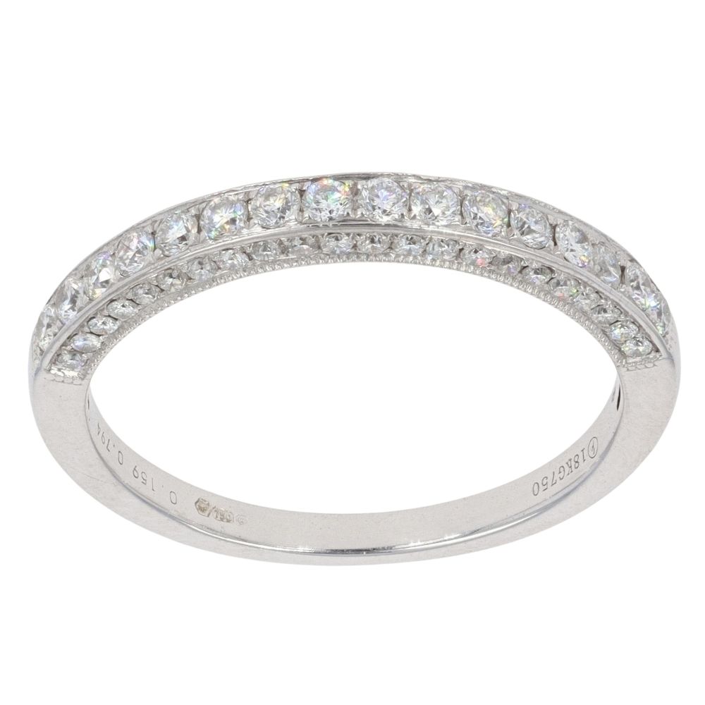 18ct White Gold 0.50ct Brilliant Cut Diamond Half Eternity Ring RAMS879348440025 | Ramsdens ...