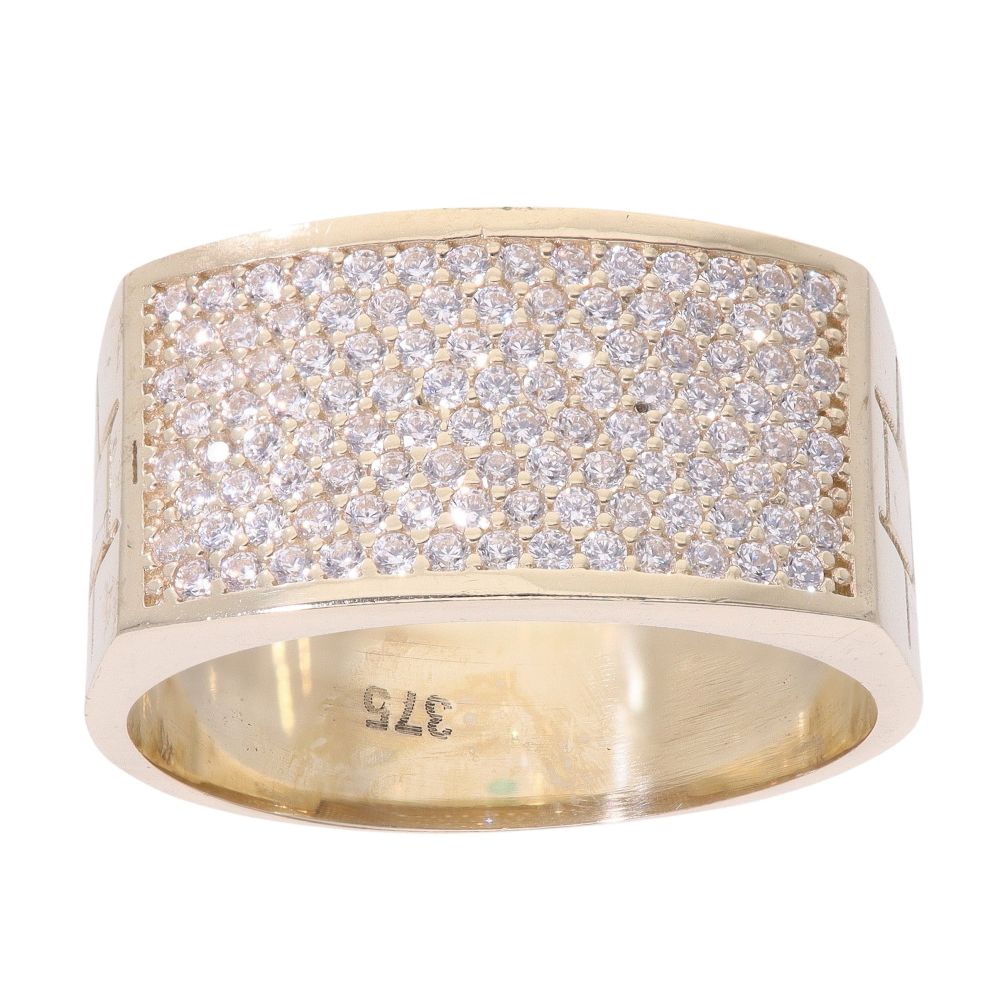 9ct Yellow Gold Cubic Zirconia Signet Ring RAMS3380000079-O | Ramsdens ...